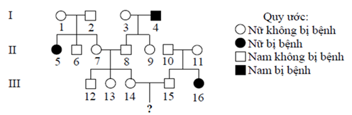 [LỜI GIẢI] Sơ đồ phả hệ dưới đây mô tả sự di truyền của một bệnh ở ...