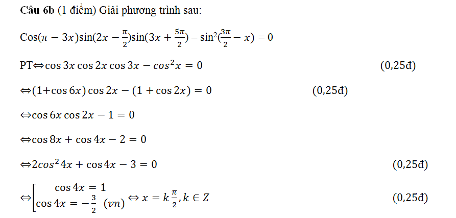 Luyện bài tập Môn Toán lớp 11 câu hỏi 71479 | Luyện thi Môn Toán lớp 11